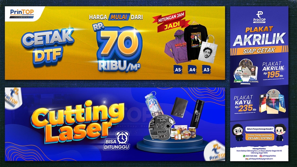 DESAIN ROLL UP, SPANDUK, ONLINE BANNER UNTUK MEDIA PROMOSI