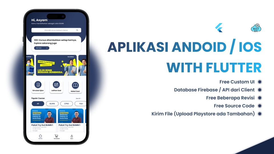 Pembuatan Aplikasi Android / IOS Tampilan Keren Dengan Flutter (API ...