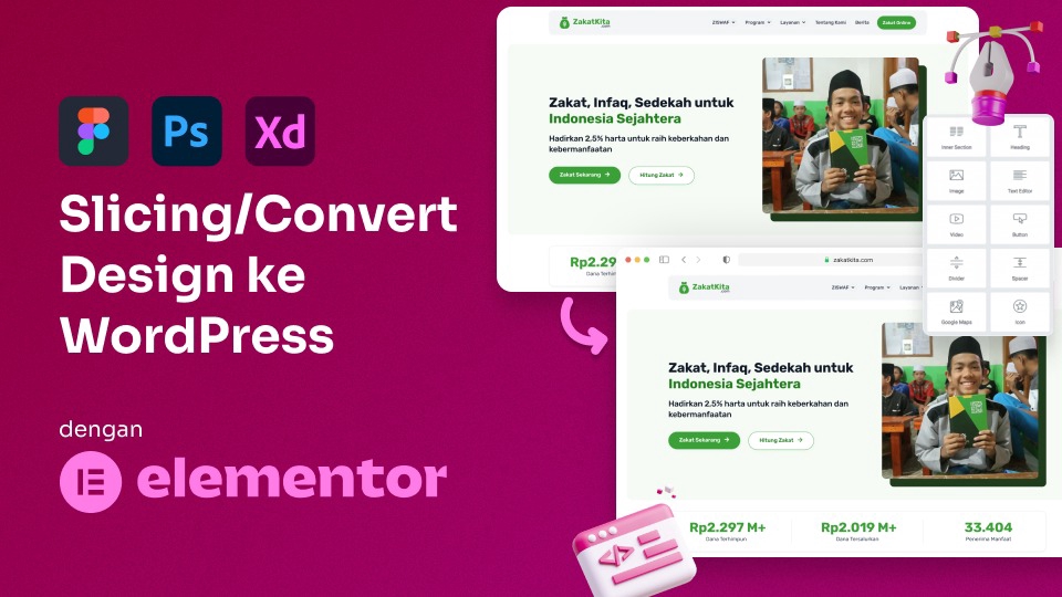 Convert & Slicing Design Figma/XD/Photoshop ke Wordpress dengan Elementor Pro