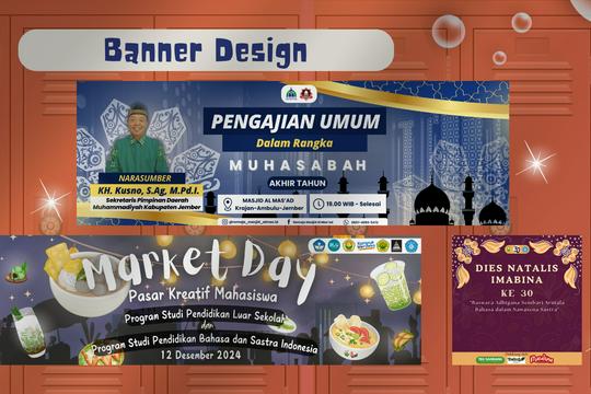 Desain Banner Kegiatan dengan Gaya Modern, Kreatif, dan Unik Sesuai Request