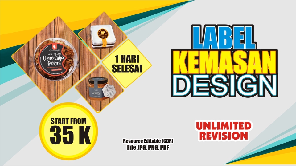 DESIGN LABEL KEMASAN MAKANAN & PRODUK UNLIMITED REVISION