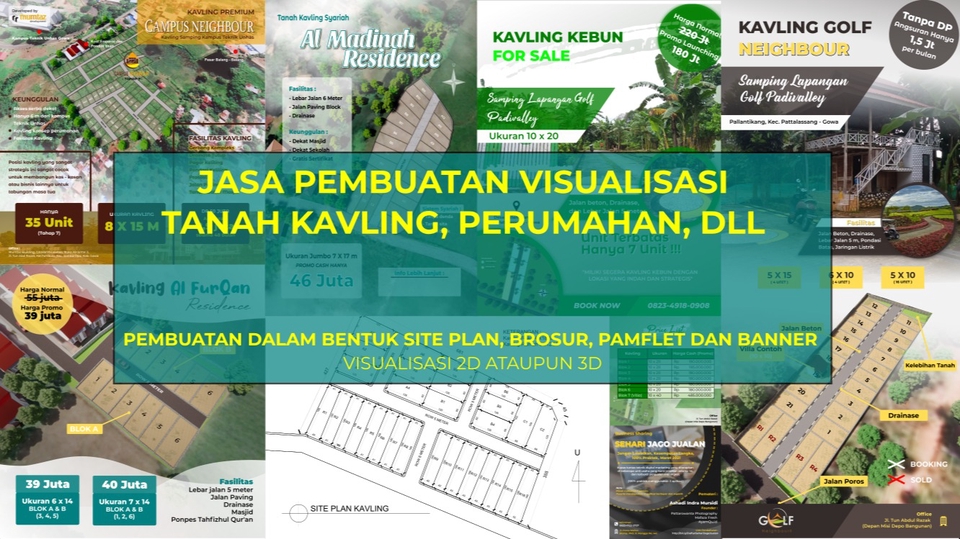 Jasa Desain Tanah kavling, Perumahan, Real Estate, dll Visualisasi