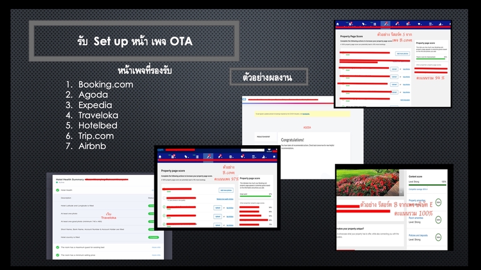 Set up ระบบการจองห้องพัก ออนไลน์ OTA ต่างๆ เช่น booking.com,agoda,expedia,traveloka