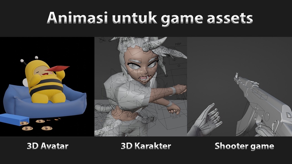 Animasi karakter untuk game assets