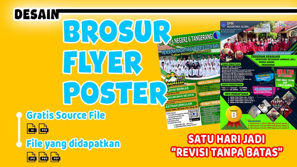 Desain Brosur, Flyer, Poster Professional Satu Hari Jadi "REVISI TANPA ...