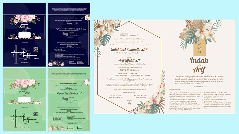 Desain Undangan Pernikahan (Wedding Invitation) Pre Press (Desain Cetak)
