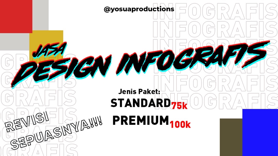 Design infografis untuk sekolah/kantor/dagangan dengan style unik