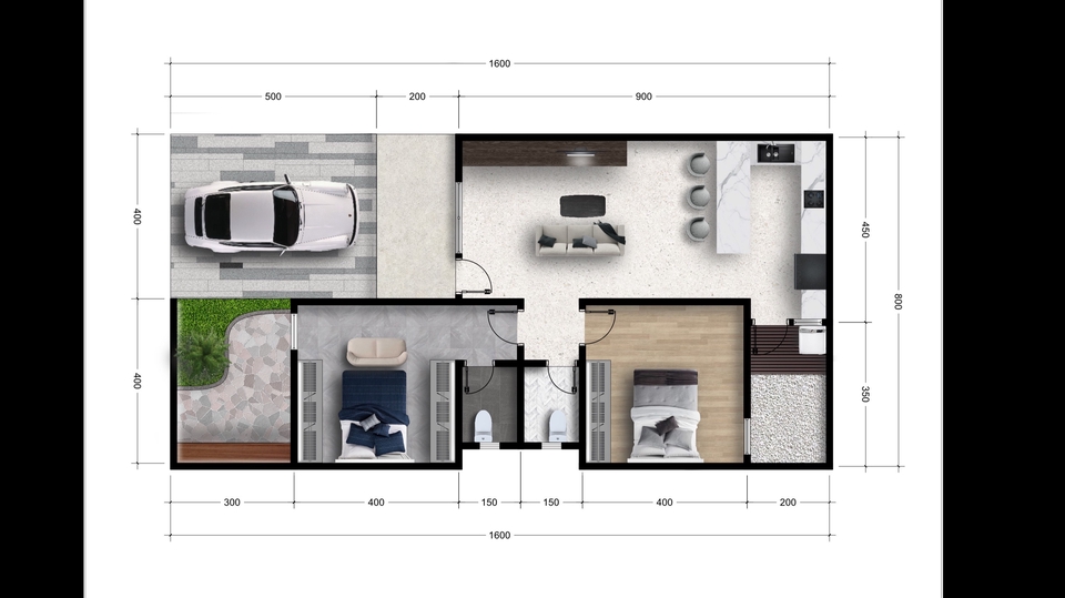 Denah CAD atau Render