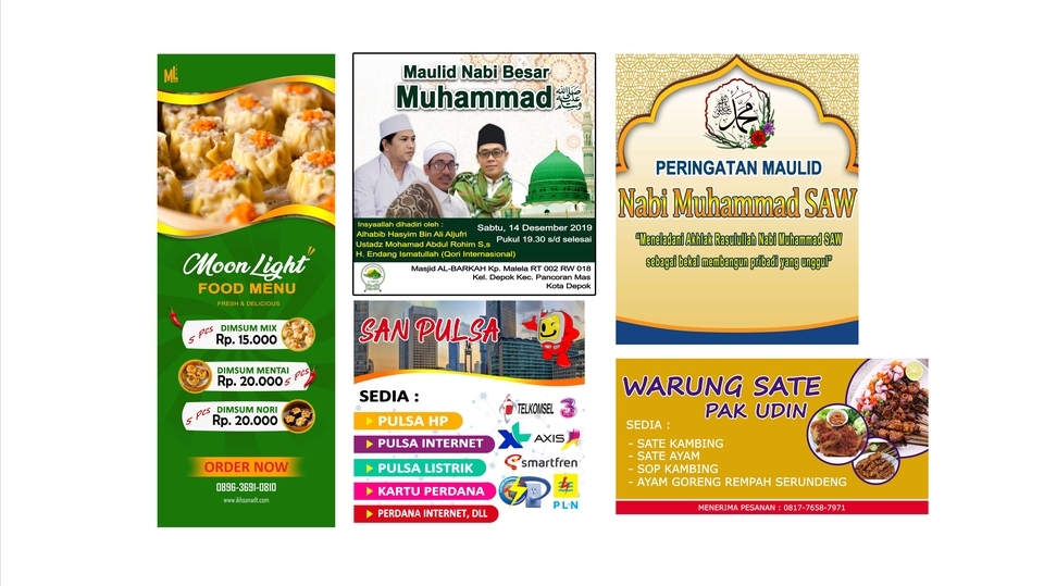 Desain Banner, X Banner, Kartu nama, dll