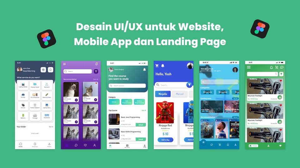 Desain UI/UX untuk Website, Mobile App dan Landing Page