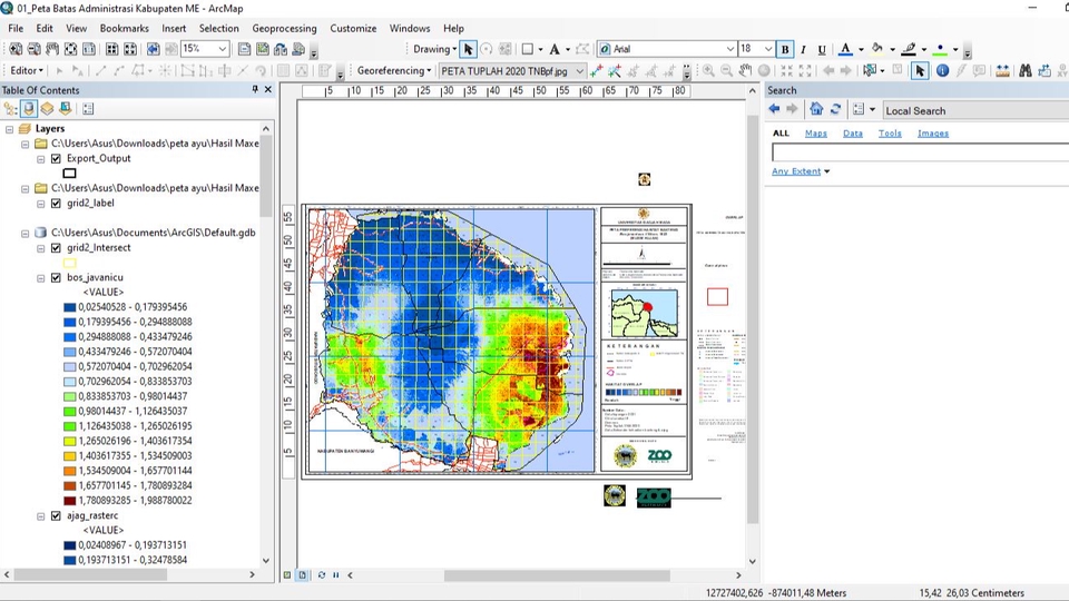 PEMBUATAN PETA ANALISIS SPASIAL, CITRA, APLIKASI GIS(ArcGIS,QGIS, Envi dll.) 1 HARI JADI