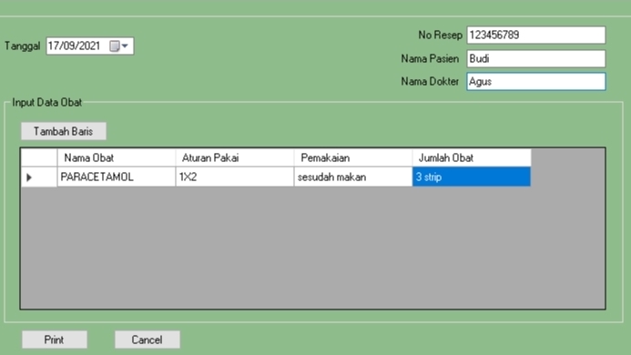 Aplikasi Cetak Label Obat