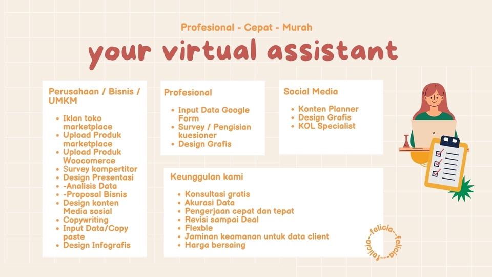 VIRTUAL ASSISTANT, ENTRY DATA, ADMINISTRASI, ETC