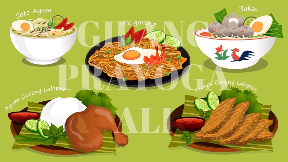 Custom Ilustrasi gambar vector makanan - Food Vector Illustration