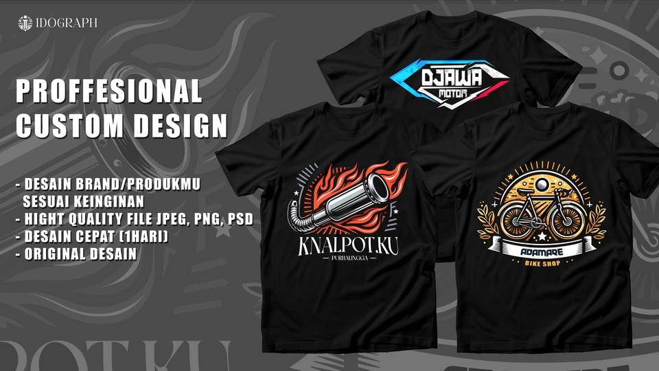 DESAIN KAOS CUSTOM BERBAGAI MACAM STYLE