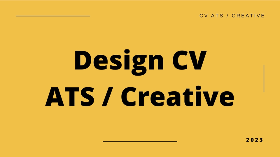 Desain CV ATS dan Creative (English & Indonesia) 1 Hari Jadi
