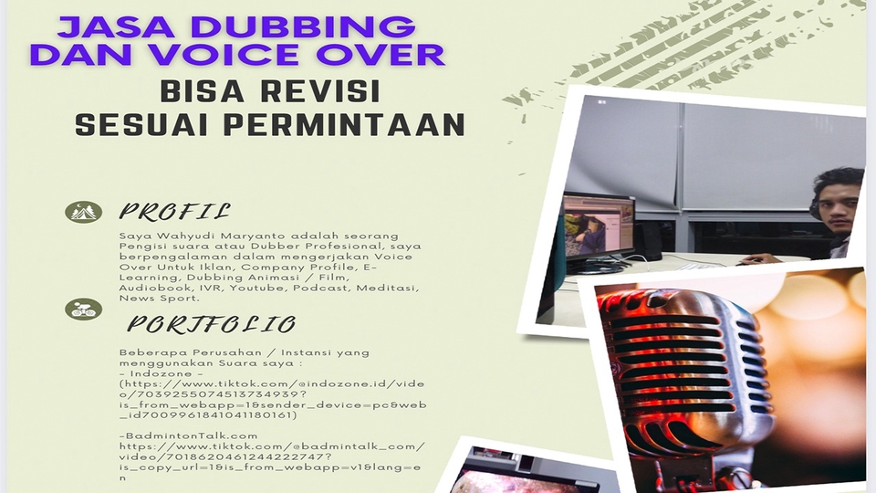 JASA DUBBING, DAN VOICE OVER
