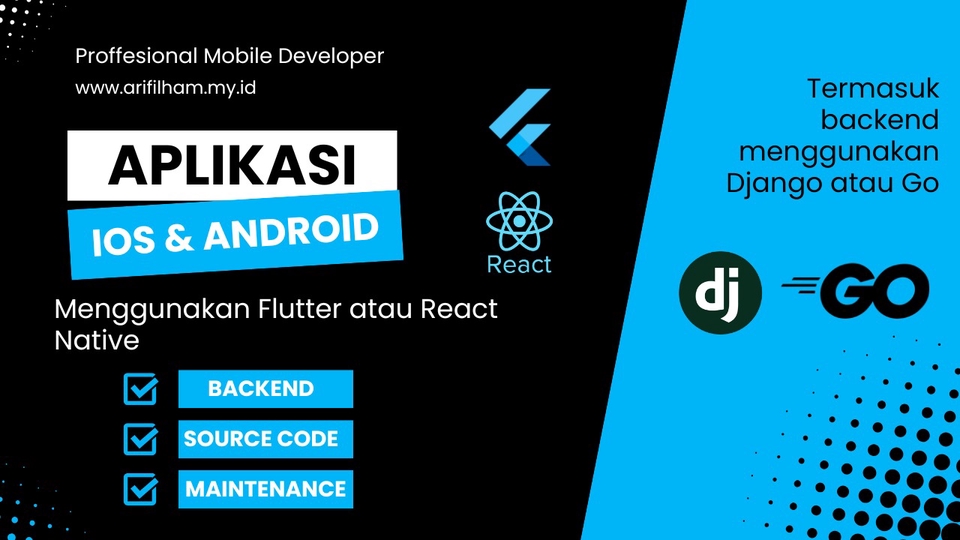 Aplikasi iOS & Android Simpel Elegan Dengan Flutter atau React Native