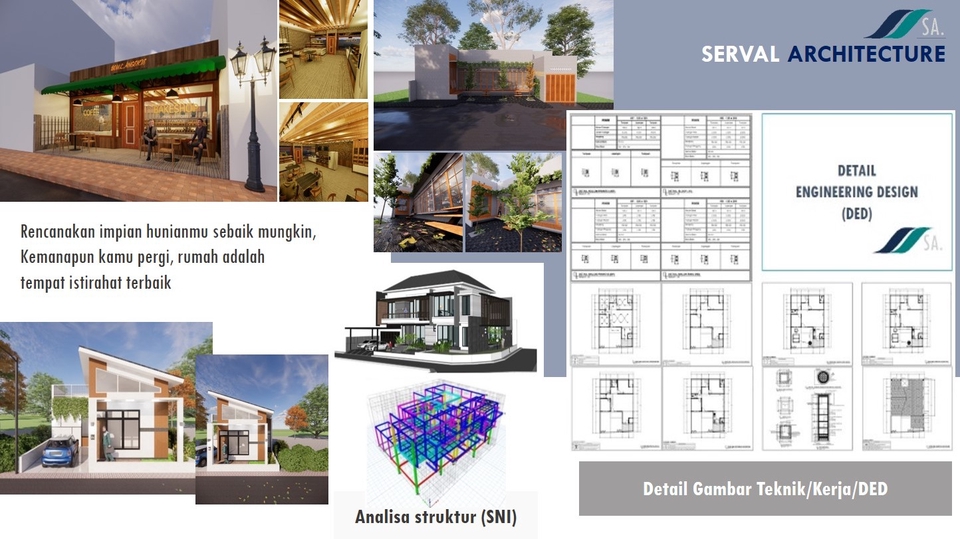 Desain Arsitek Rumah, Kafe, Ruko dll + Free RAB