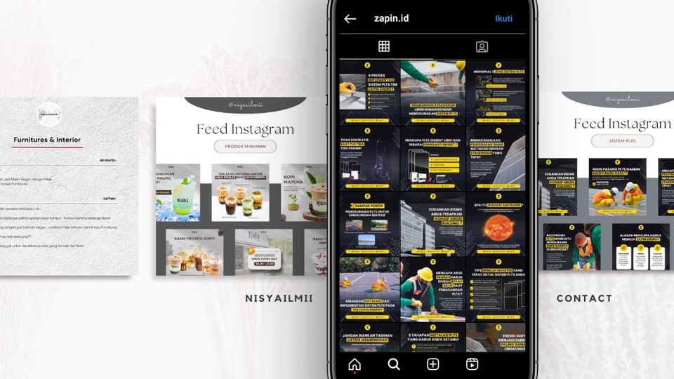 Pembuatan Desain Feed Instagram Include dengan Ide Konten dan Caption