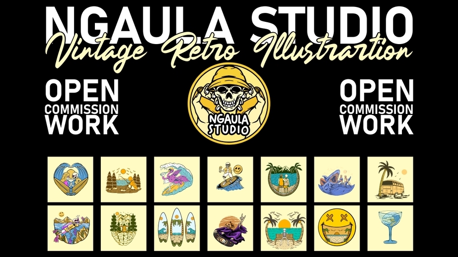 Desain Kaos Ilustrasi (Keren, Unik, Menarik) "VINTAGE RETRO ILLUSTRATION"