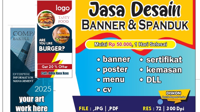 Desain banner modern dan minimalis