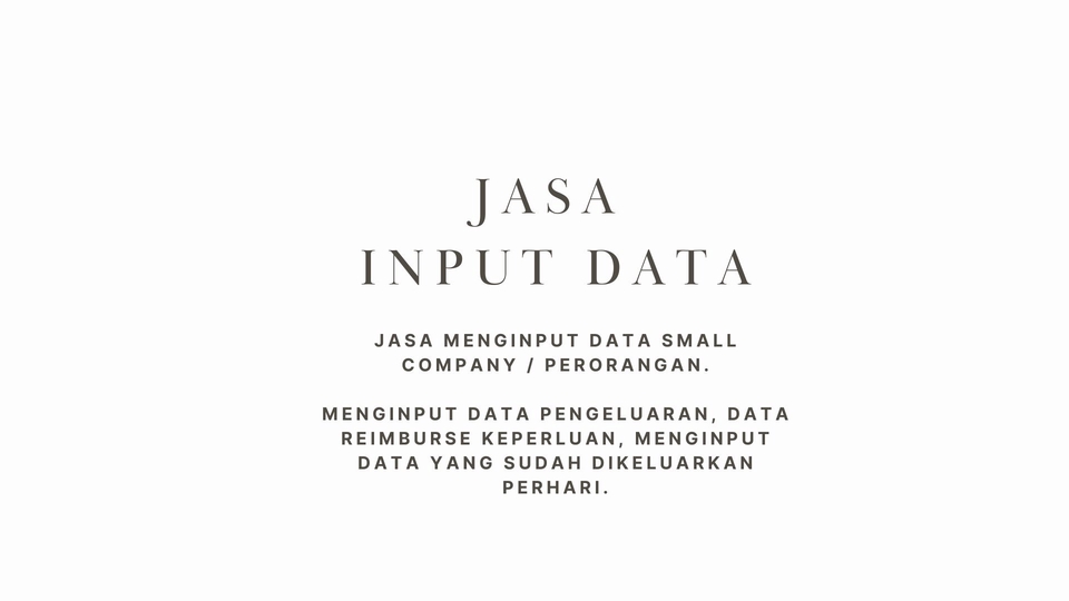 JASA INPUT DATA
