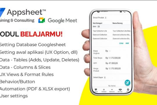 Kursus Membuat Aplikasi Mobile menggunakan Appsheet
