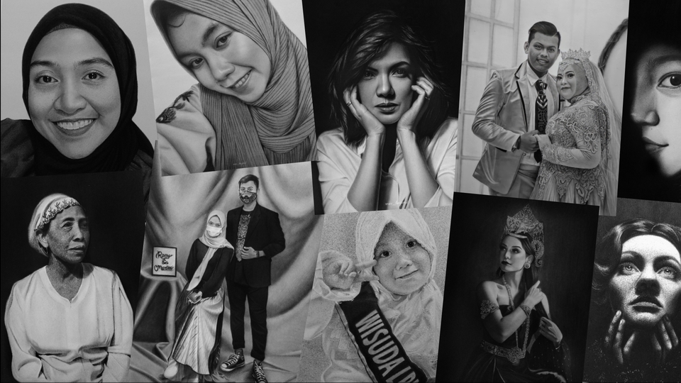 LUKISAN POTRAIT SUPER DETAIL & ORIGINAL