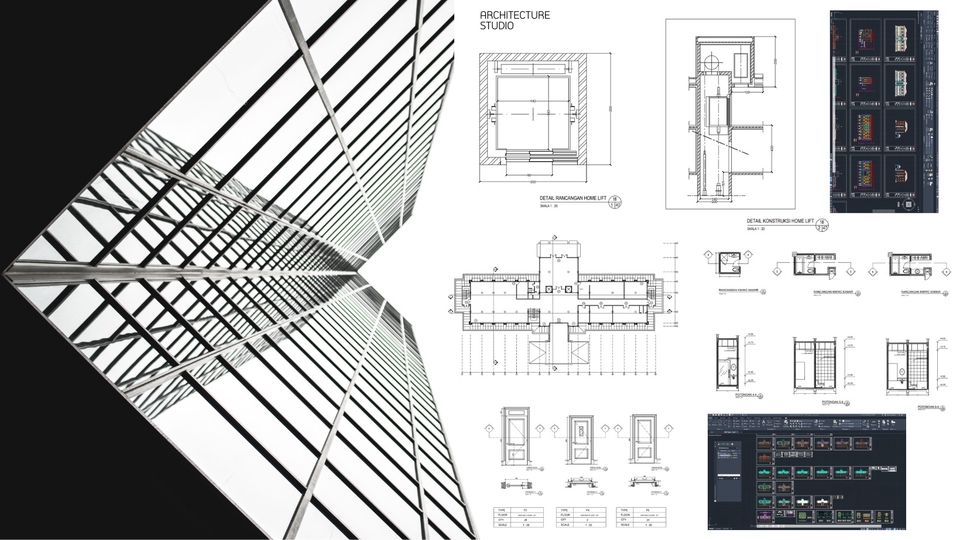 GAMBAR KERJA AUTOCAD 2D (GAMBAR TEKNIK, RUMAH 1 LANTAI, GEDUNG, DLL)