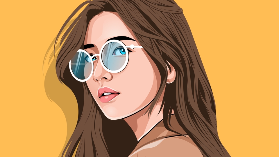 Desain Vector Portrait, 12 Jam Langsung Jadi
