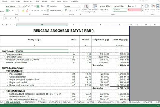 Pembuatan RAB (Rencana Anggaran Biaya) Konstruksi