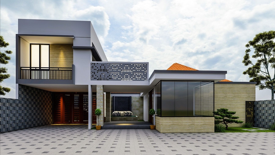 Desain 3d modelling arsitektural dan rendering animasi