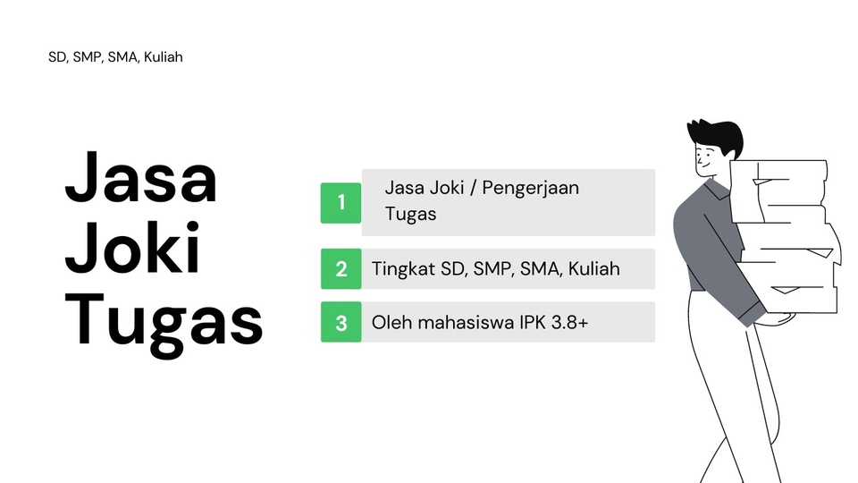 Joki Tugas SD, SMP, SMA, Kuliah Super Cepat 24 Jam