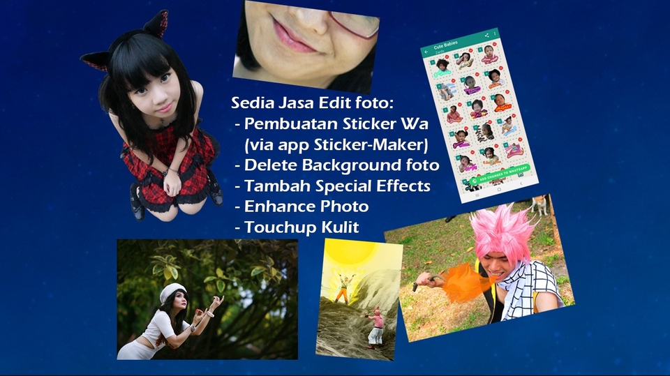 Buat Sticker WA / Edit Photo. Retouch, Enhance, Delete Background ...