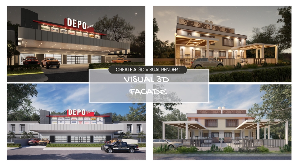 Desain 3d & Visual Render Fasad Arsitektural