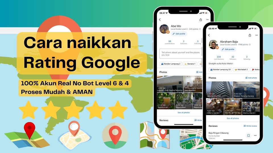 Jasa Review Google Maps Local Guide Level 6 dan Level 4