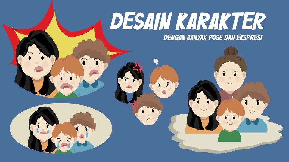 Desain ilustrasi karakter kartun dan maskot yang simple dan lucu