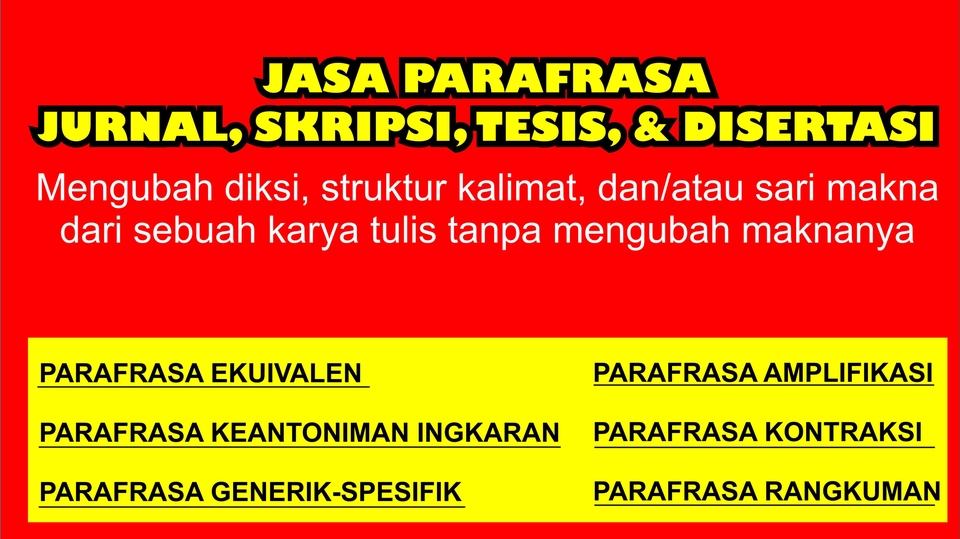 Parafrasa Karya Tulis Ilmiah (Jurnal, Skripsi, Tesis & Disertasi)