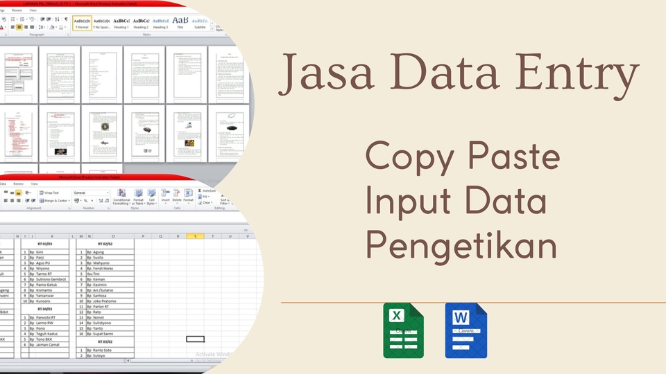 Jasa Entry dan Penginputan Data (Ms. Word dan Ms. Excel)
