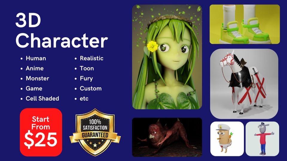 3d Characters untuk print, animasi, dan game