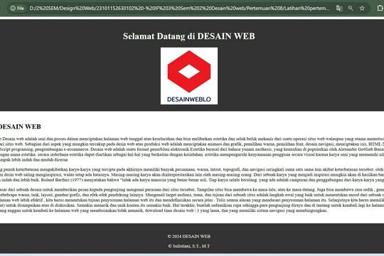 Design Web menggunakan HTML dan CSS
