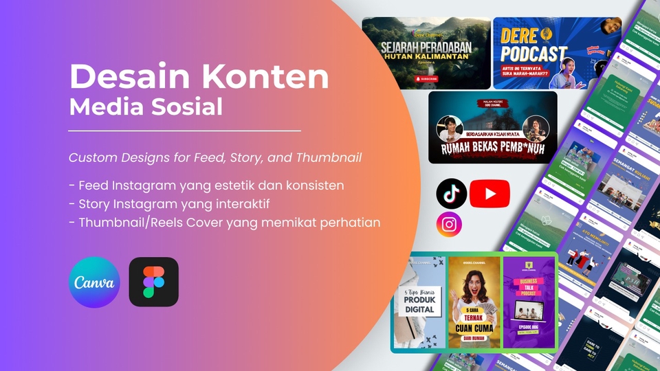Desain Konten Sosial Media (Feed, Story, Reels, Thumbnail)