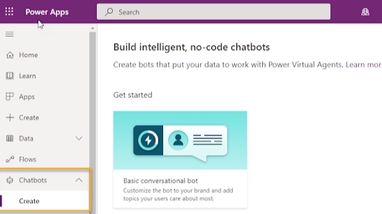 Power Platform Virtual Agents ChatBot