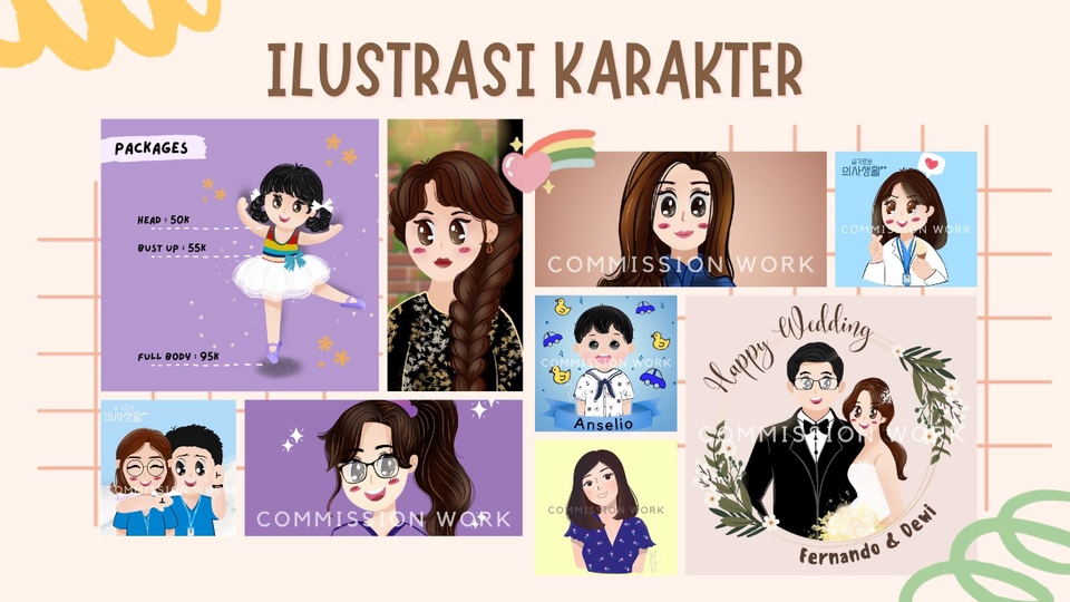 Ilustrasi karakter kartun custom
