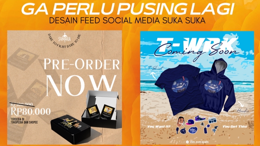 Desain Grafis Murah Banner Media Sosial Konten Instagram Telegram Sticker