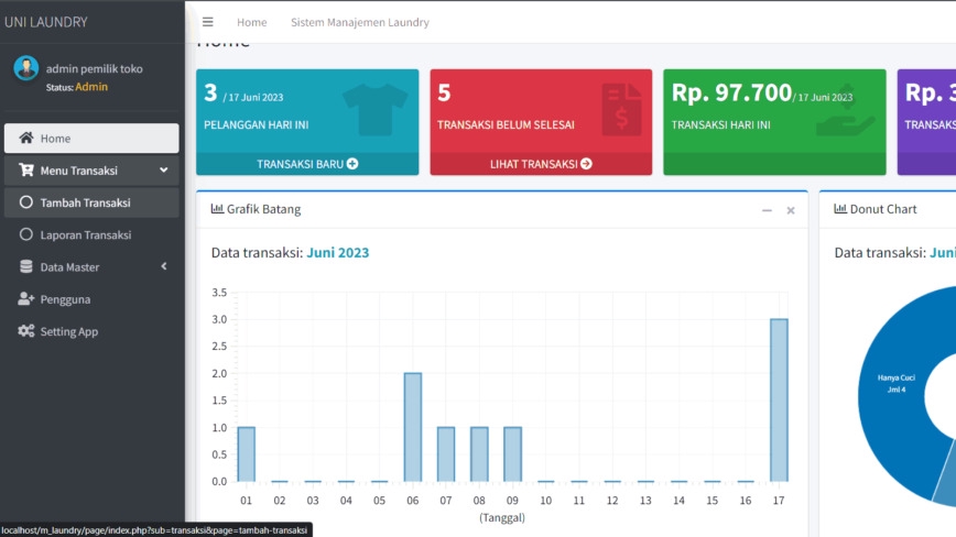 Pembuatan Website Aplikasi Laundry