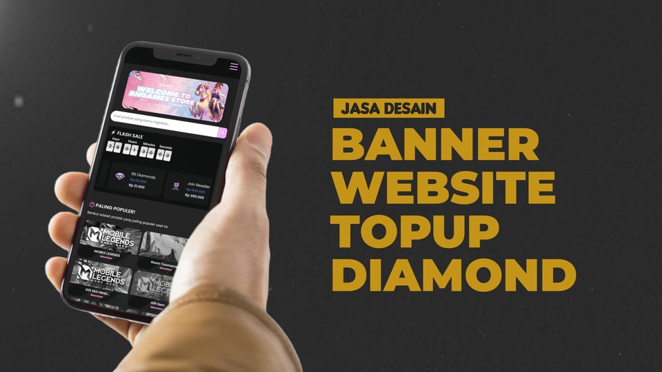 Jasa Desain Banner Website Topup Diamond