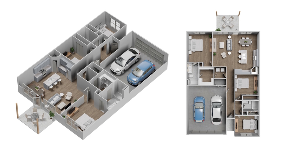 Denah 3D dengan V-Ray for Sketchup