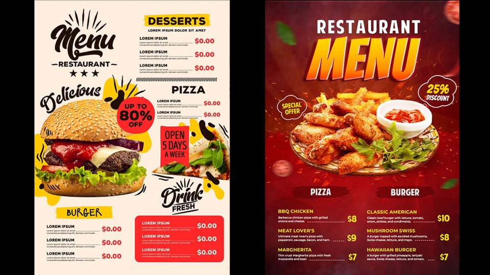 Desain Price List Resto coffee shop Unlimited Revisi